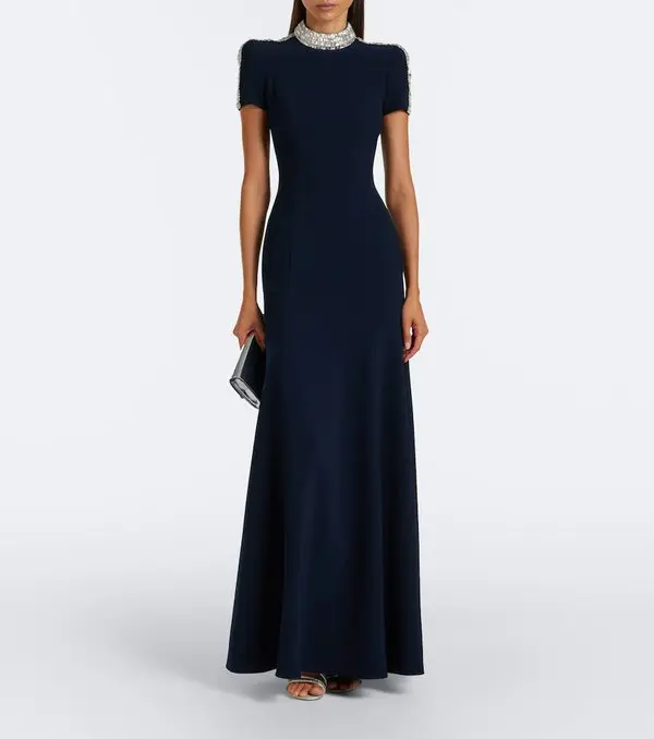 Jenny Packham Embellished Gown - Blue