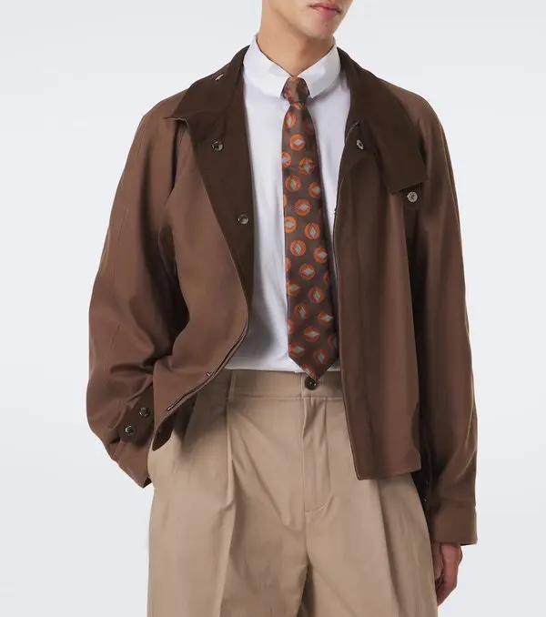 Giorgio Armani Silk Jacquard Neck Tie - Brown