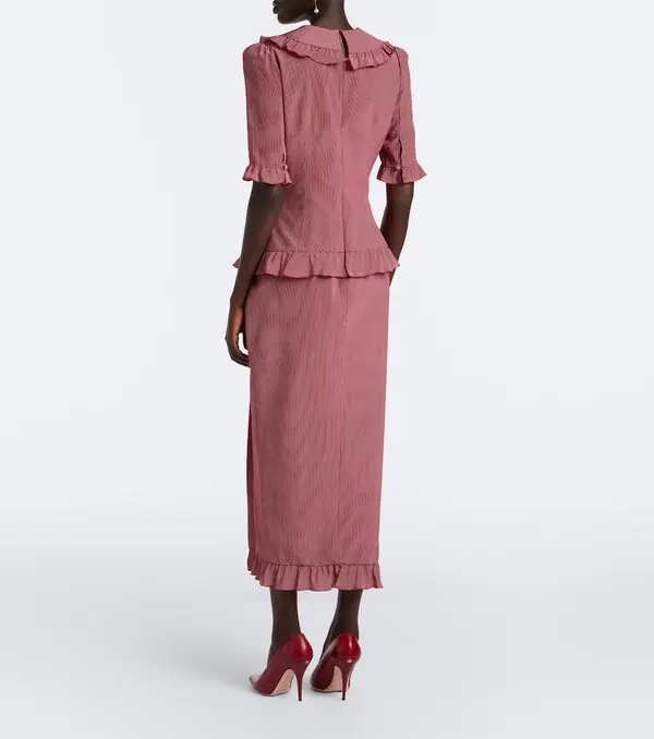 Alessandra Rich Ruffled Polka-dot Midi Dress - Red