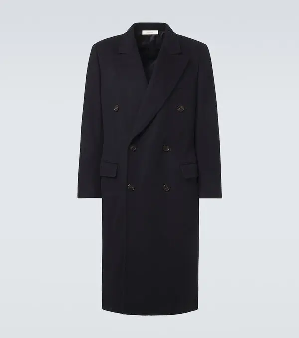 UMIT BENAN President Double-breasted Wool Coat - Blue