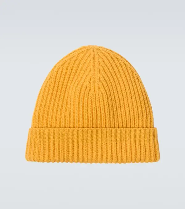 UMIT BENAN Ribbed-knit Cashmere Beanie - Yellow