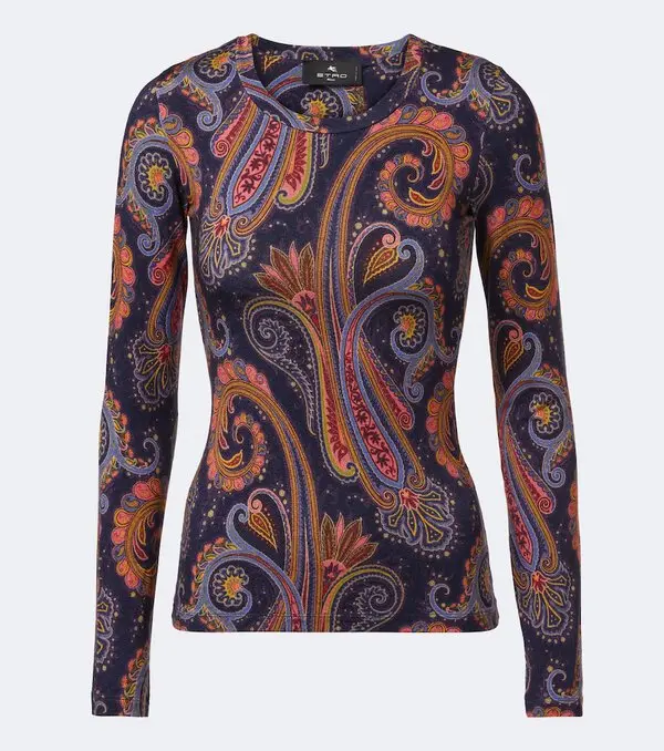 Etro Paisley Print Long Sleeve T-shirt - Multicoloured