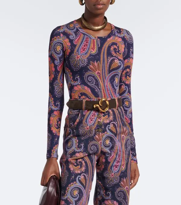 Etro Paisley Print Long Sleeve T-shirt