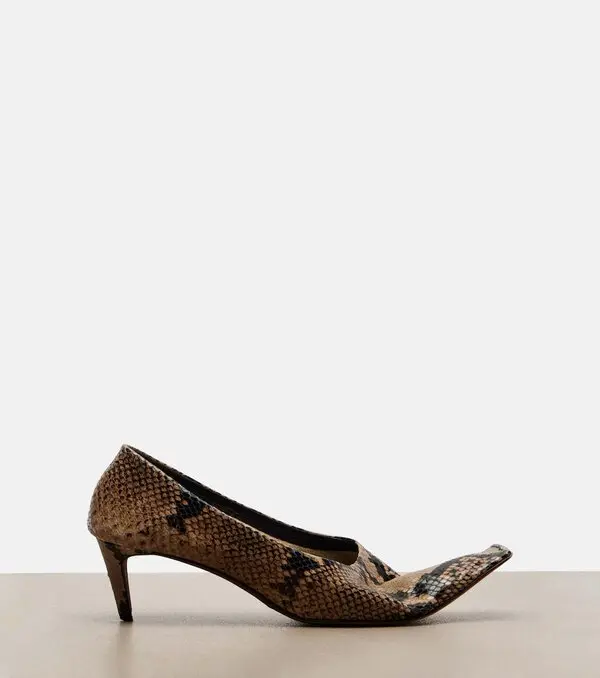 Khaite Marlene Snake-effect Leather Pumps