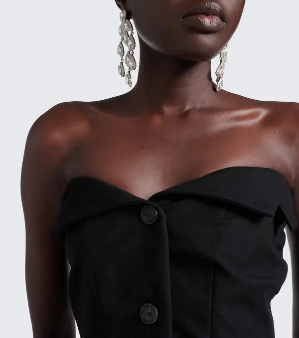 Magda Butrym Cotton Peplum Bustier Top