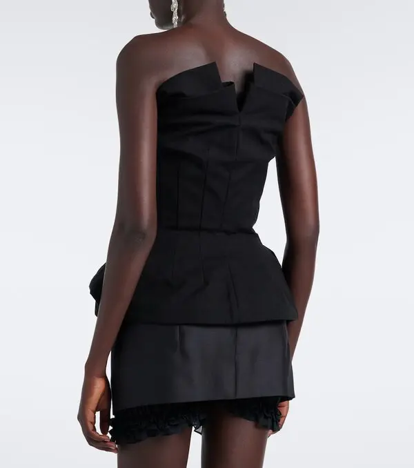Magda Butrym Cotton Peplum Bustier Top