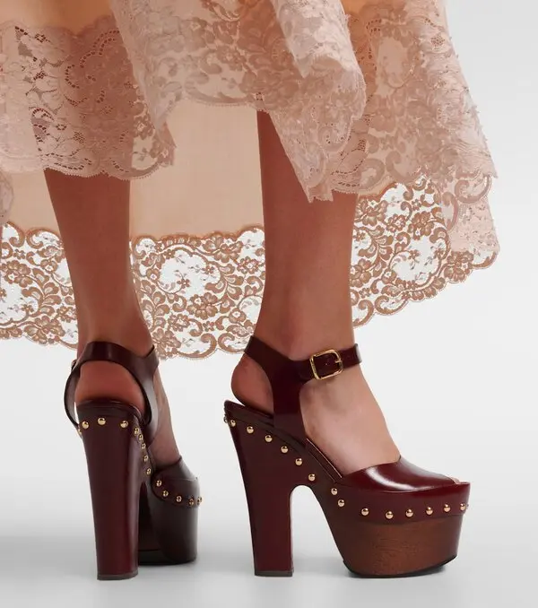 Chloé Meret Leather Platform Sandals