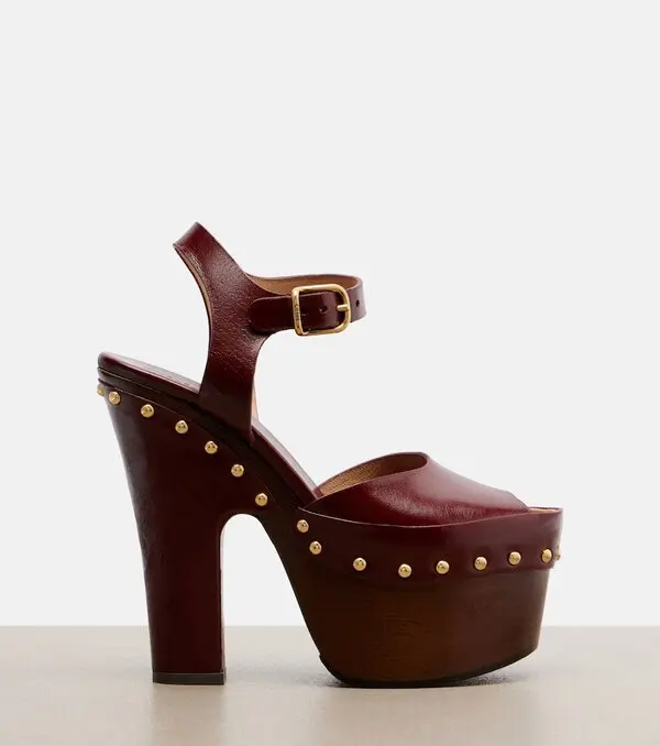 Chloé Meret Leather Platform Sandals
