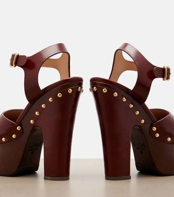 Chloé Meret Leather Platform Sandals