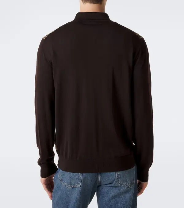 LARDINI Houndstooth Wool Cardigan