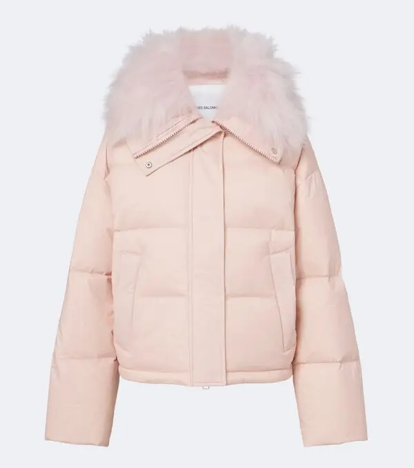 YVES SALOMON Shearling-trimmed Down Jacket - Pink