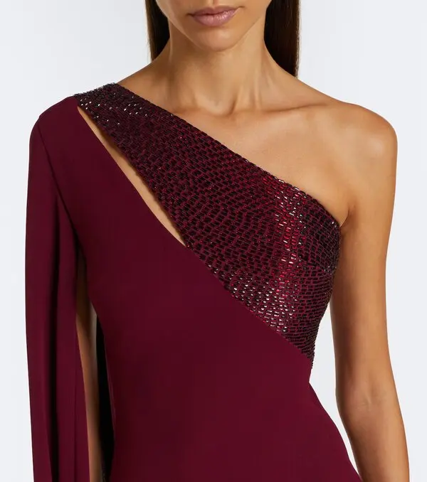 Roland Mouret Embellished One-shoulder Gown