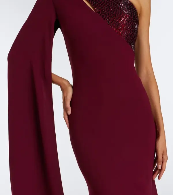 Roland Mouret Embellished One-shoulder Gown