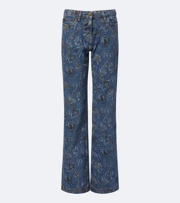 Etro Printed Wide-leg Jeans - Blue