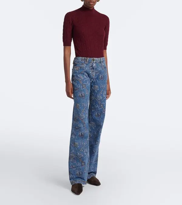 Etro Printed Wide-leg Jeans