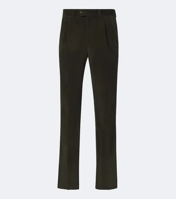 Rubinacci Modluca Cotton Corduroy Straight Pants - Green