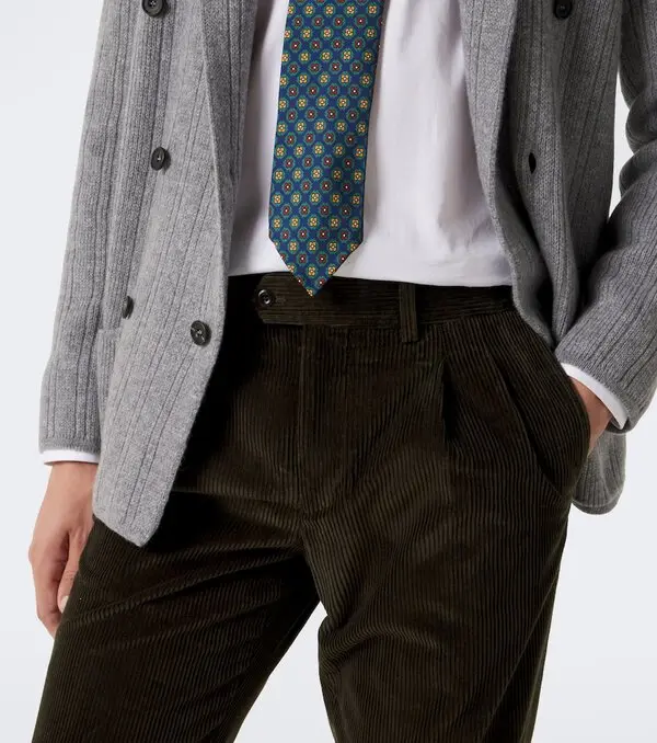Rubinacci Modluca Cotton Corduroy Straight Pants - Green