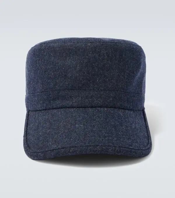 Brunello Cucinelli Wool Newsboy Cap - Blue