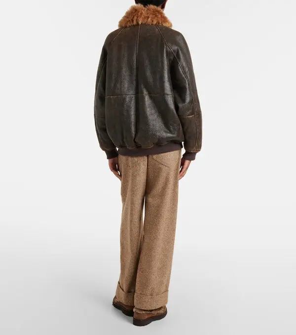 Brunello Cucinelli Monili Wool-blend Flannel Wide-leg Pants