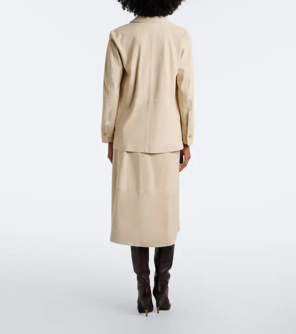 Vince Suede Midi Skirt - Beige