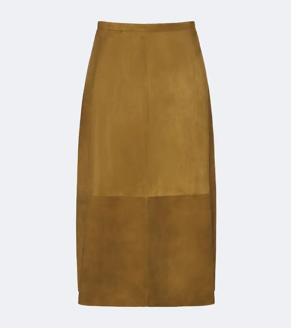 Vince Suede Midi Skirt - Yellow