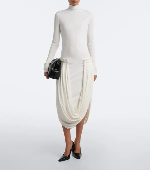 Stella McCartney Draped-detail Jersey Midi Dress