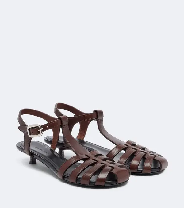 Phoebe Philo Leather Fisherman Sandals - Brown