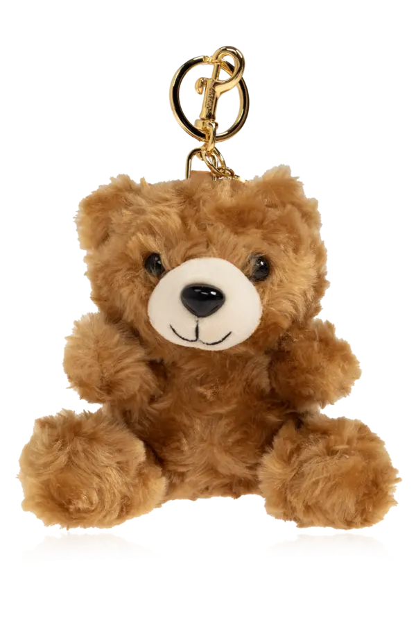 Moschino Keyring With A Teddy Bear-shaped Pendant - Brown