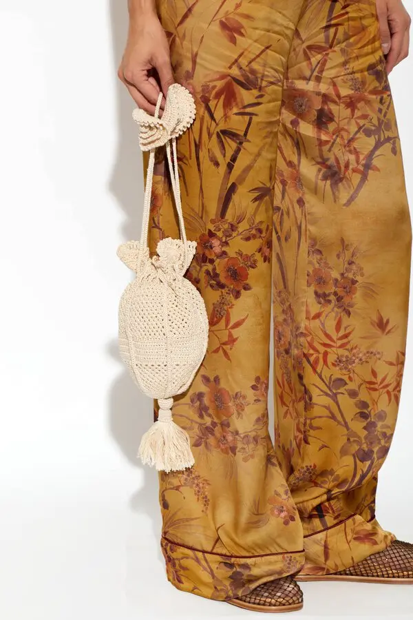Ulla Johnson Mermaid" Crochet Bucket Bag With Tassel