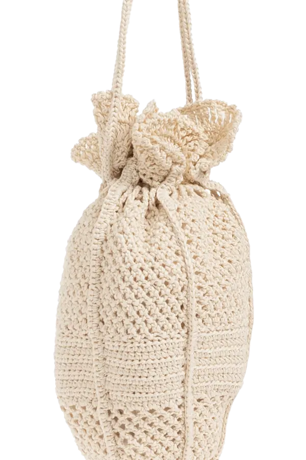 Ulla Johnson Mermaid" Crochet Bucket Bag With Tassel