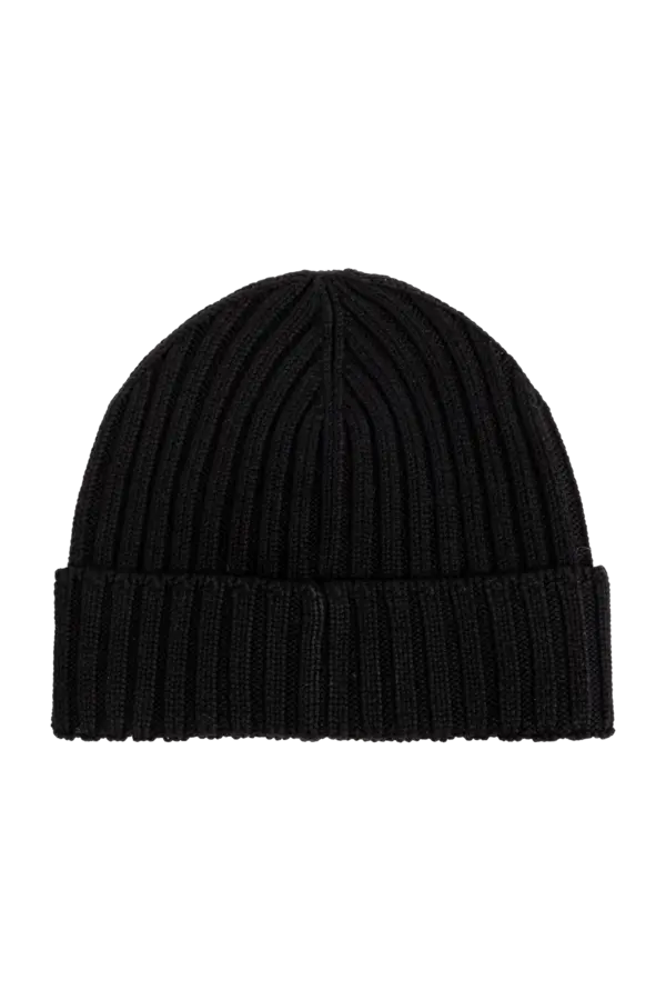Paul & Shark Wool Beanie With Gold Tone Logo Patch