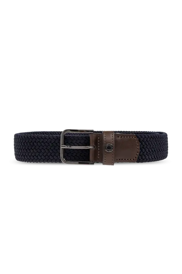 Paul & Shark Belt With Logo - Navy Blue