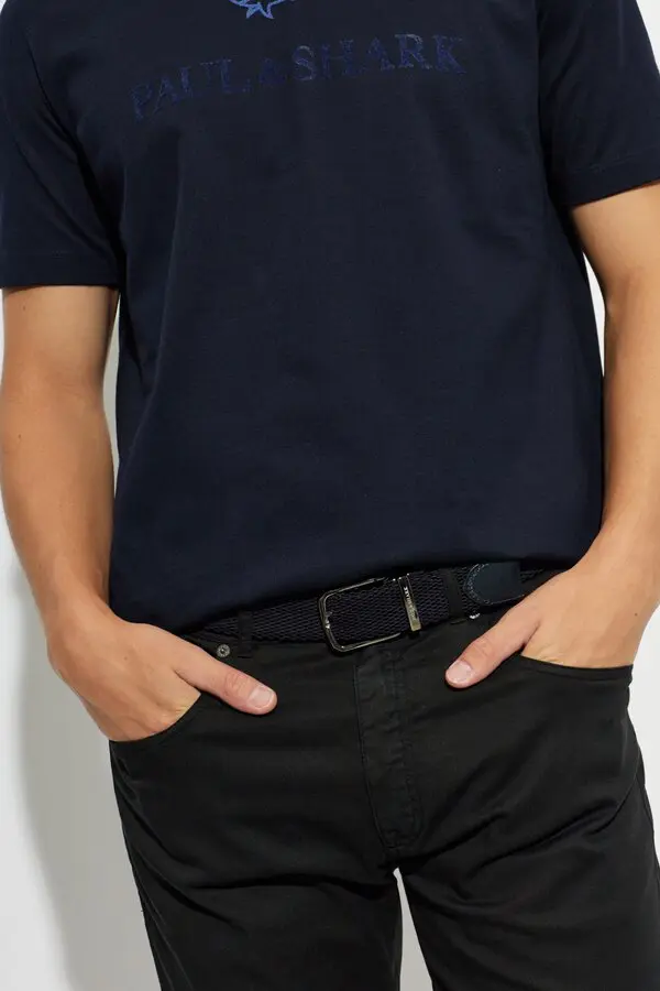 Paul & Shark Woven Belt With Logo Buckle
