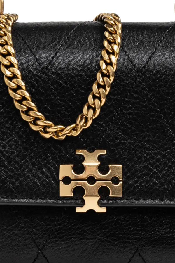 Tory Burch Leather Charlie Wallet On Chain - Black