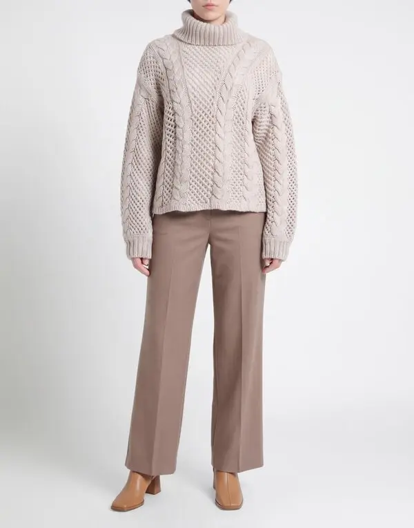 SOALLURE Cable-knit Turtleneck Sweater
