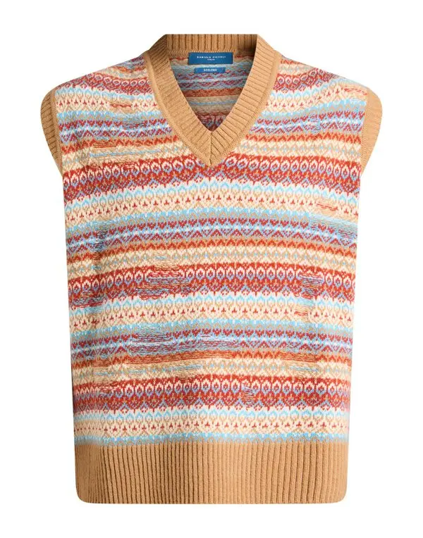 DANIELE FIESOLI Sleeveless V-neck Merino Wool Sweater