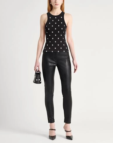 MSGM Ribbed Knit Tank Top With All-over Logo Print