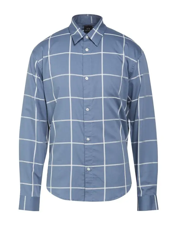 Armani Exchange Shirt Slate Size Cotton - Blue