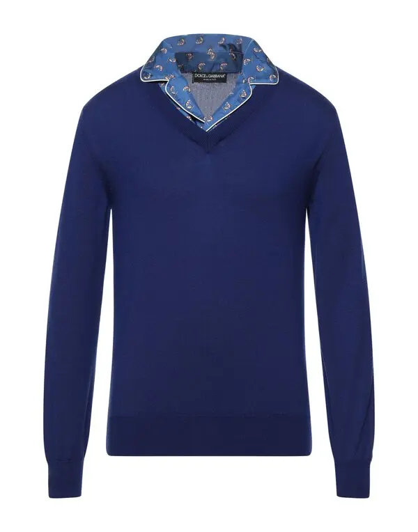 Dolce & Gabbana Cashmere And Silk Blend Sweater With Lapel Collar