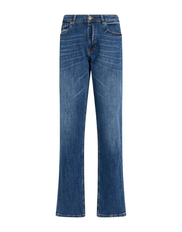 Versace Cotton Elastane Straight Leg Jeans