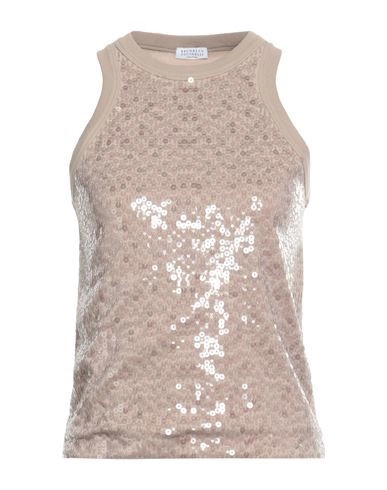 Brunello Cucinelli Top Light Brown Size Cotton, Elastane, Polyester