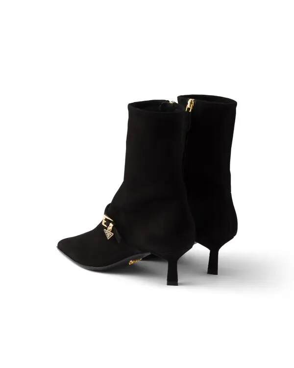 Prada Stretch Suede Booties