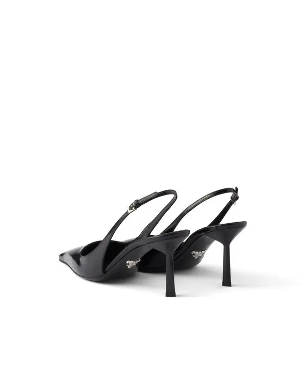 Prada Brushed Leather Slingback Pumps