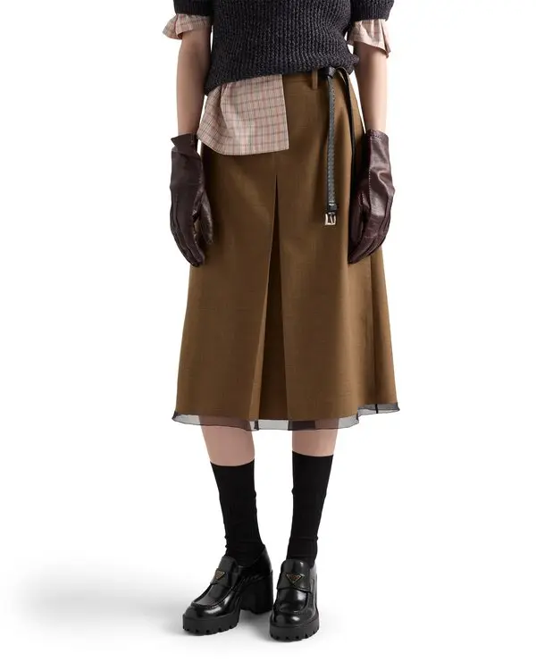 Prada Brushed Leather Loafers With Block Heel