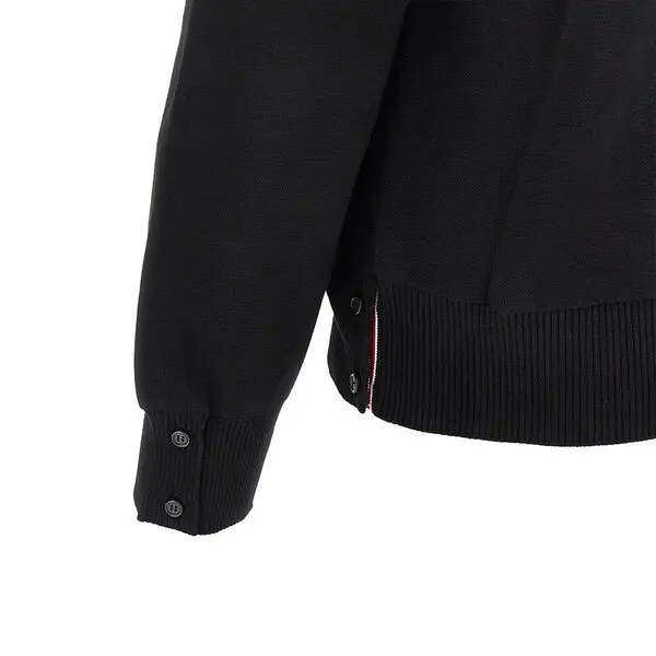 Thom Browne Cotton Cardigan With Four Bar Detail