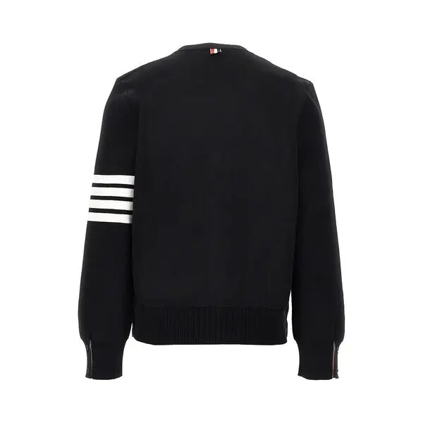Thom Browne Cotton Cardigan With Four Bar Detail