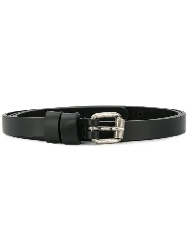 Aspesi Belt Silver Buckle "classic - Black