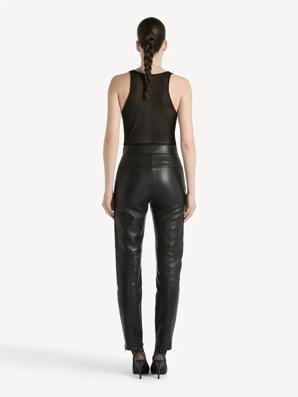 Balmain Lambskin Biker Trousers