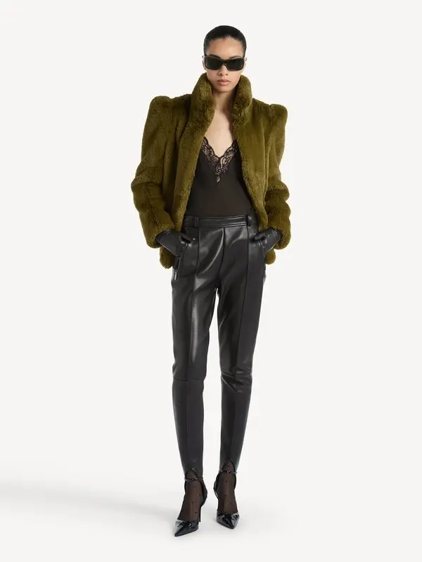 Balmain Stirrup Lambskin Trousers