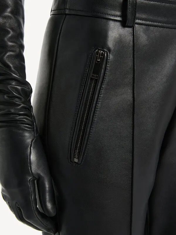 Balmain Stirrup Lambskin Trousers